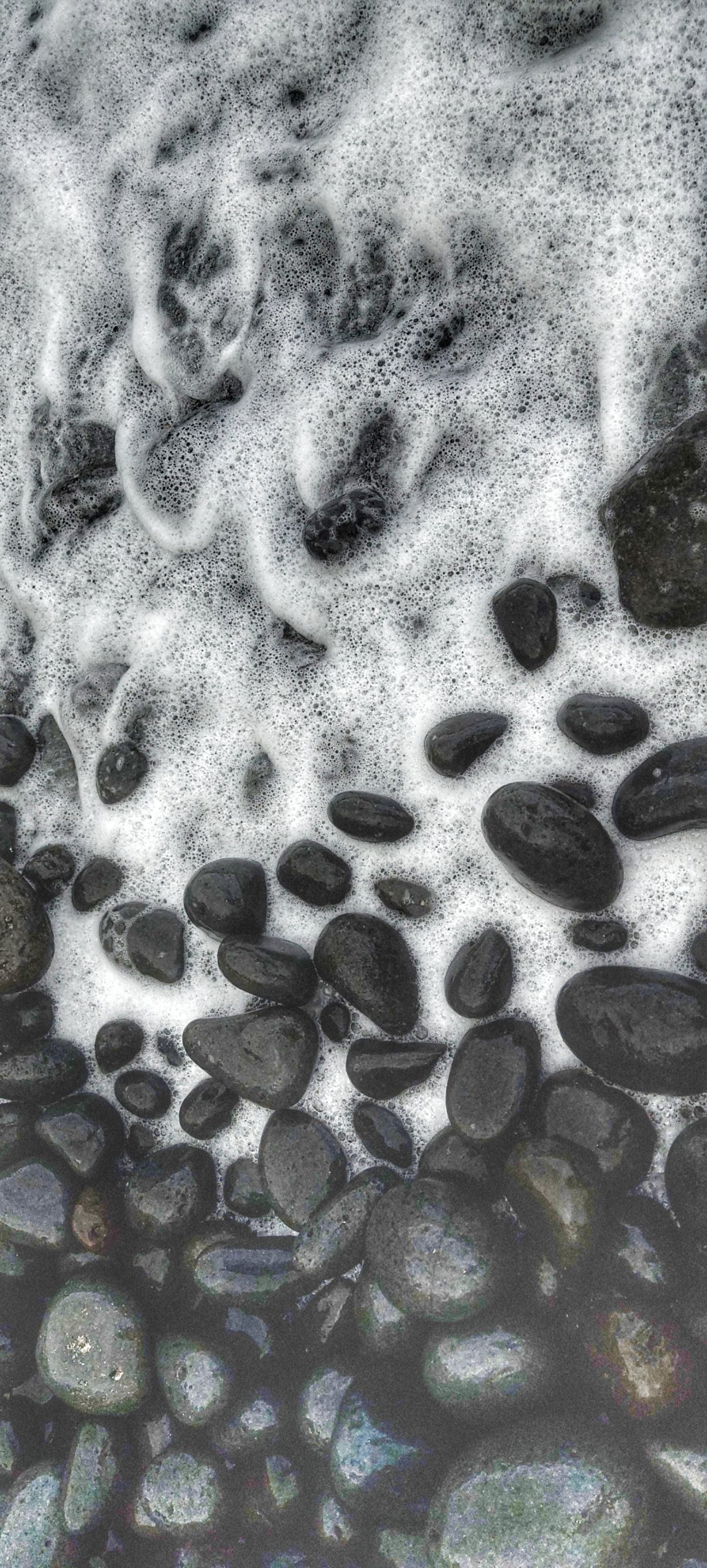 100+ Free Photos - Round polished rocks with ocean foam